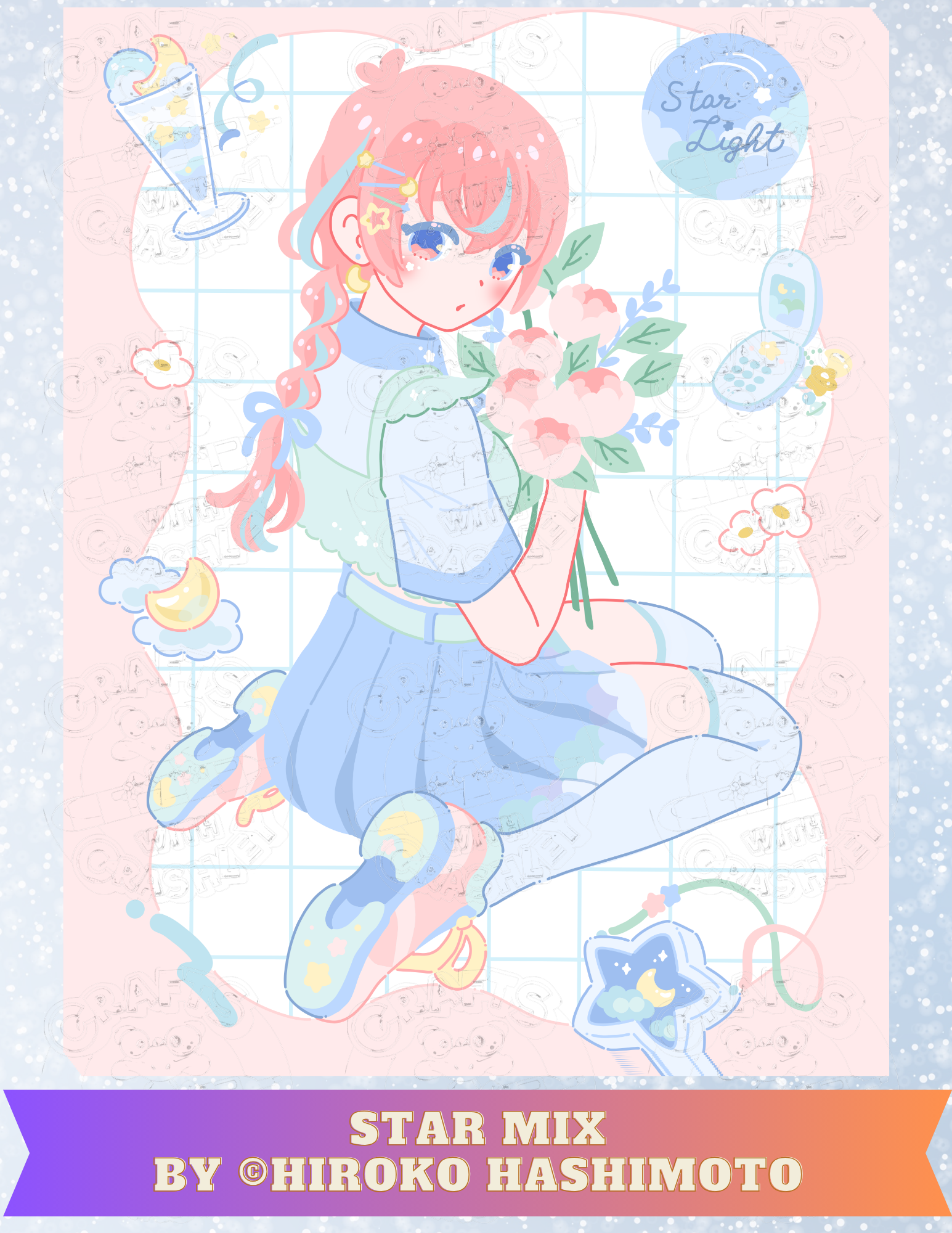 "Star Mix" by ©Hiroko Hashimoto Premium Decorative Release Papers for – Crafts With Crashley