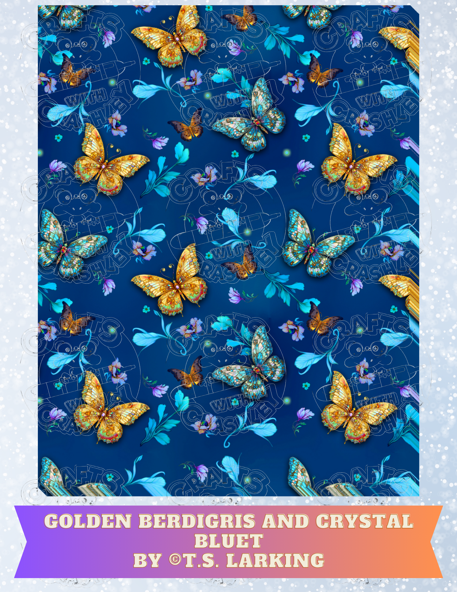 "Golden Verdigris AND Crystal Bluet" by ©T.S. Larking Premium Decorati ...