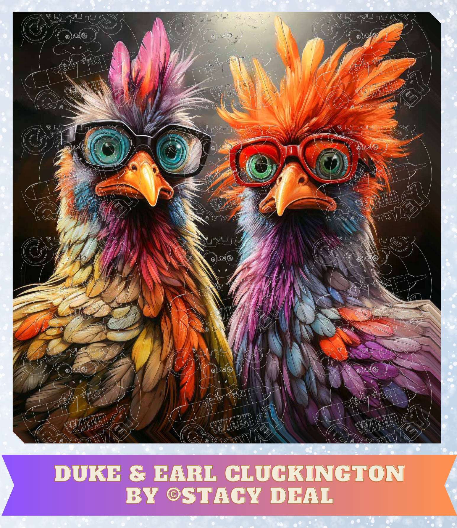 "Duke & Earl Cluckington" by ©Stacy Deal Premium Decorative Release Pa ...