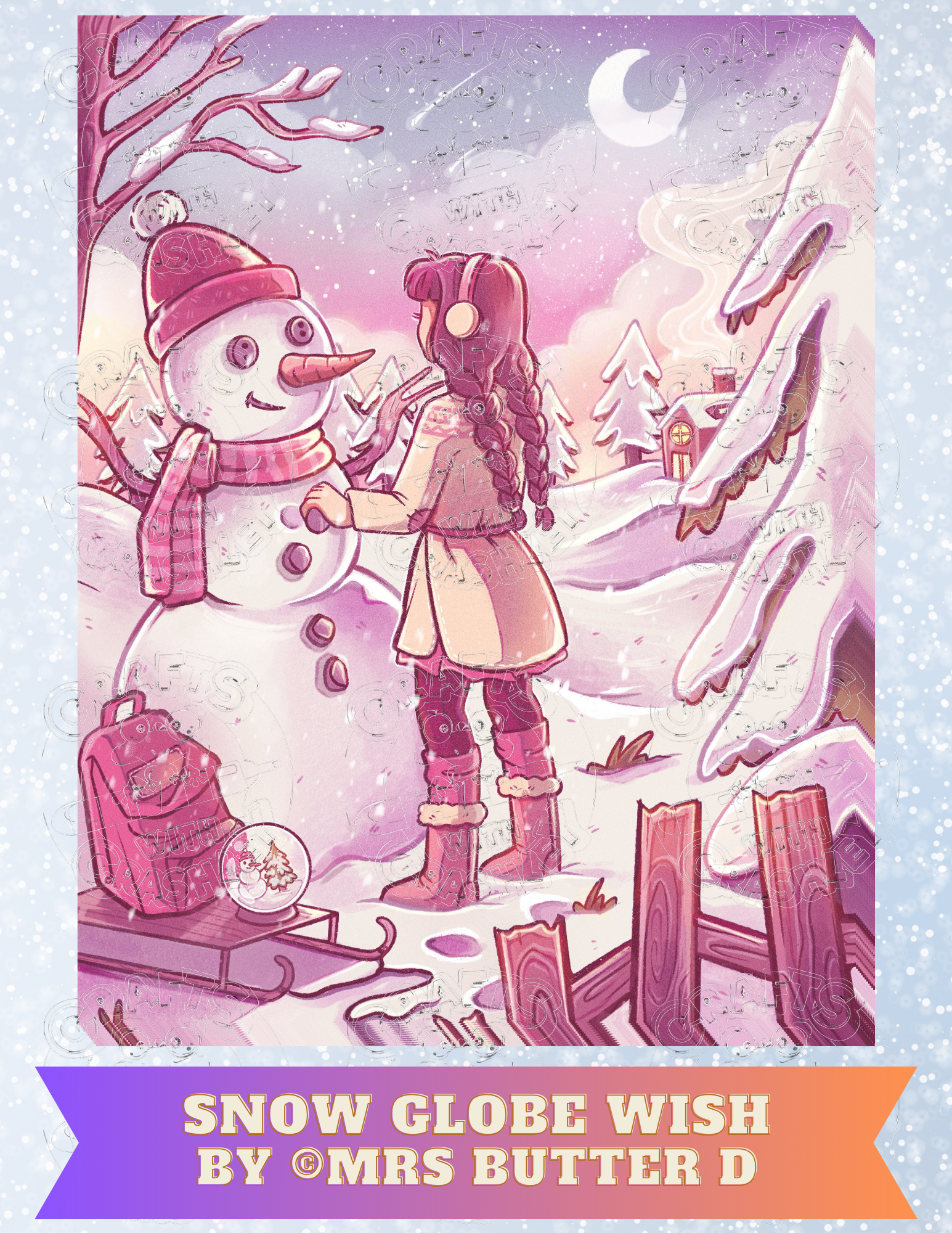 "Snow Globe Wish" by ©Mrs Butter D Premium Decorative Release Papers f ...