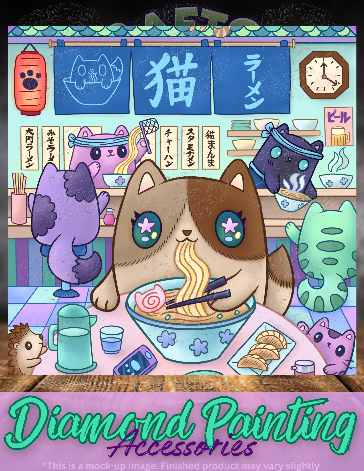 "Neko Ramen" by ©Jeremiah Ketner Premium Accessories for Diamond Paint ...
