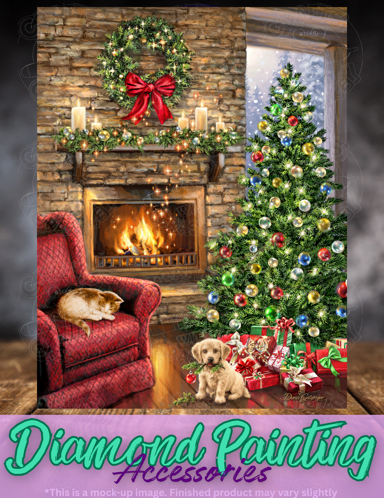 "Fireside Christmas" by ©Dona Gelsinger Premium Accessories for Diamon ...