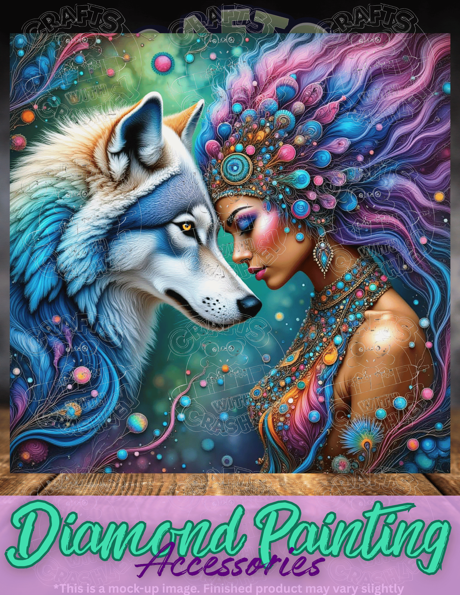"Tribal Woman and Wolf" by ©Kelly Reins Premium Accessories for Diamon ...