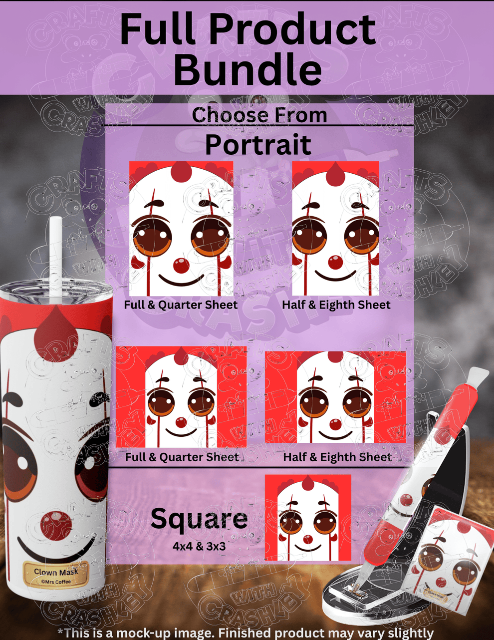 "Clown Mask" by ©Mrs Coffee Premium Accessories for Diamond Painting ...