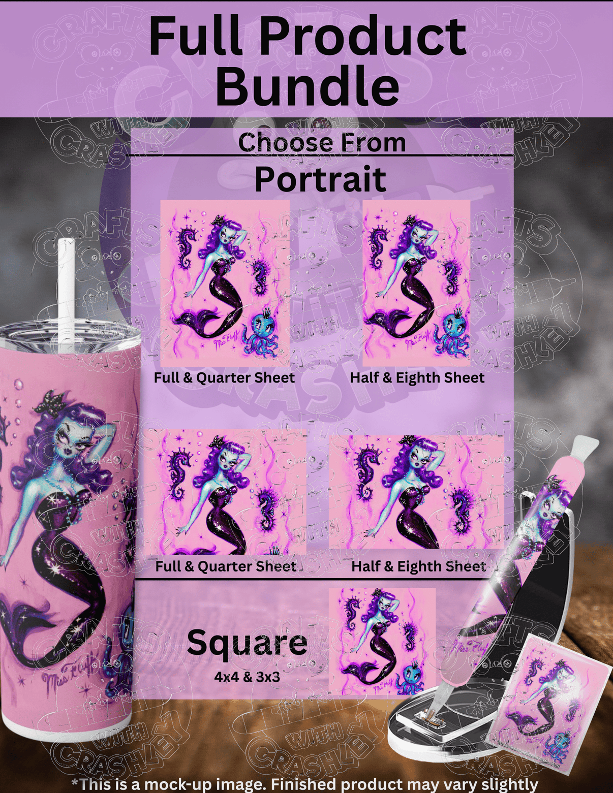 "Purple Haired Mermaid" by ©Miss Fluff Premium Accessories for Diamond ...