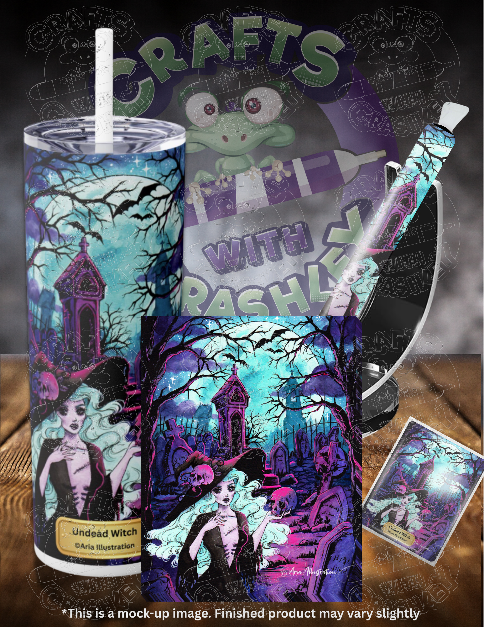 Product Bundle "Undead Witch" by ©Aria Illustration – Crafts With Crashley
