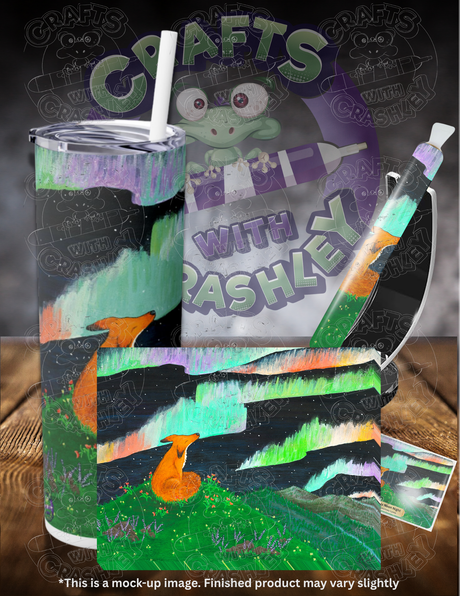 Product Bundle "Foxy Neon Night" by ©Courtney Lyons – Crafts With Crashley