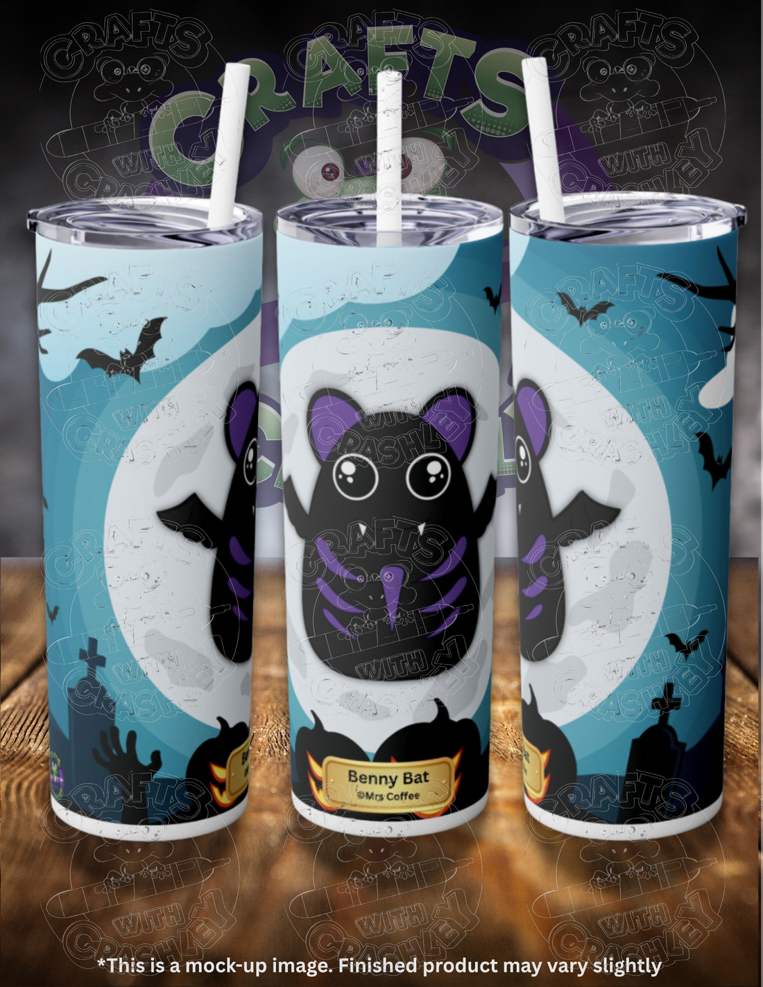 Benny Bat by ©Mrs Coffee 20oz Skinny Tumbler – Crafts With Crashley