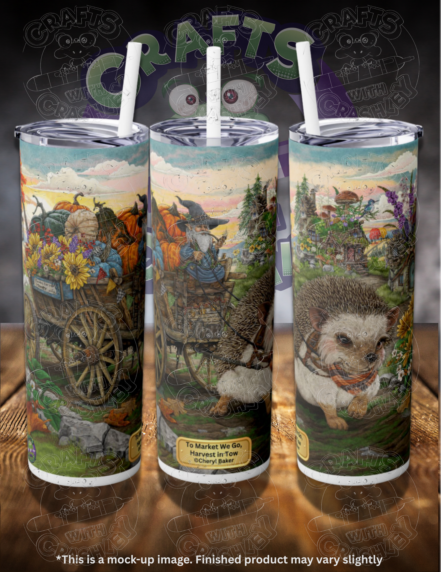 To Market We Go, Harvest in Tow by ©Cheryl Baker 20oz Skinny Tumbler ...