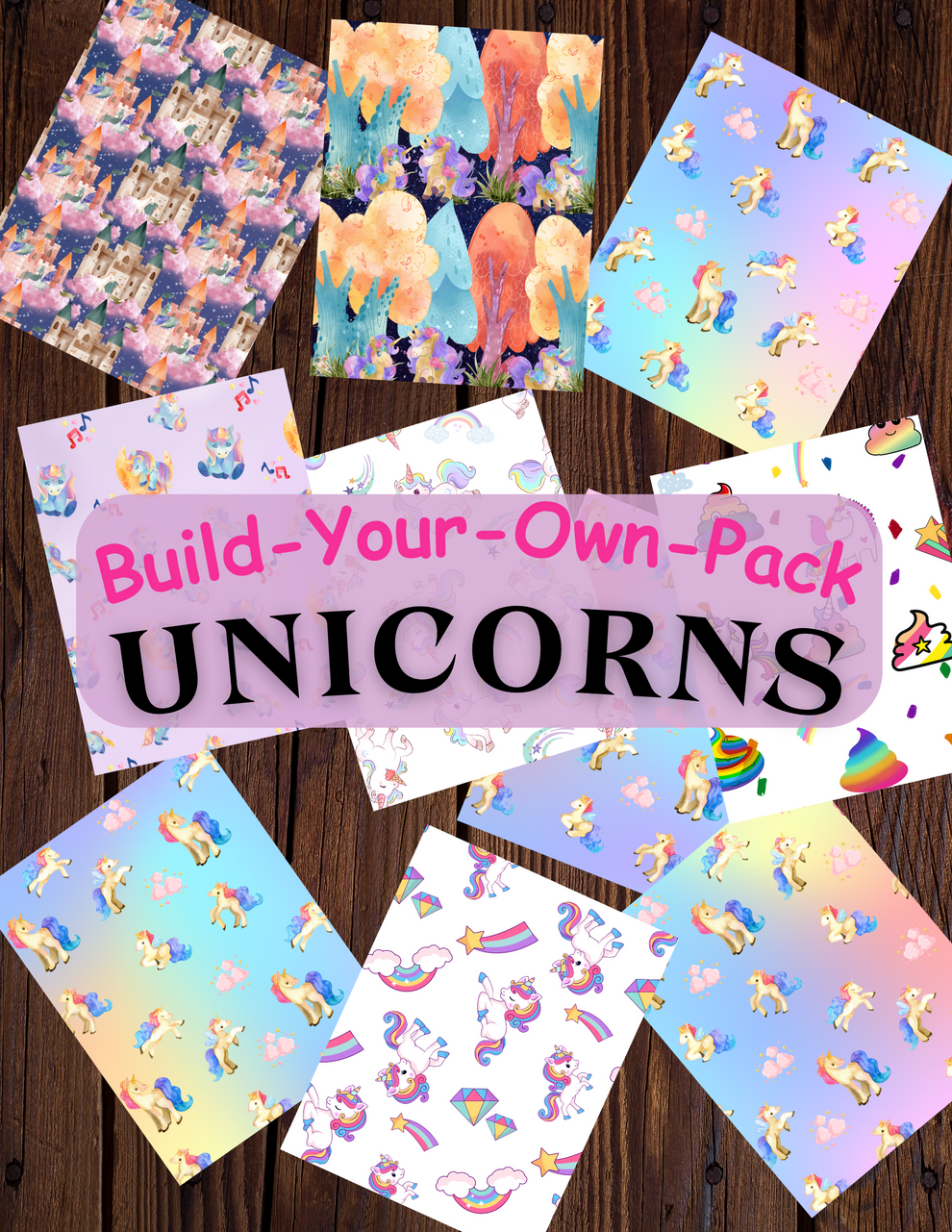 Unicorns Build Your Own Pack Premium Decorative Release Papers – Crafts ...